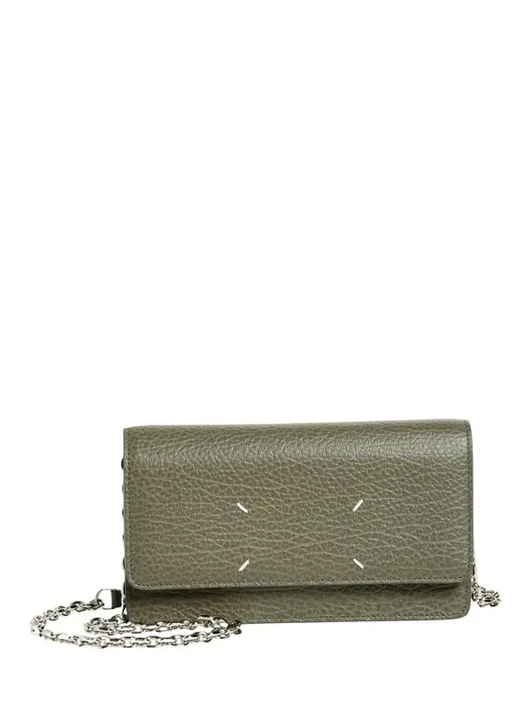 MAISON MARGIELA Leather Wallet On A Chain - Graphite
