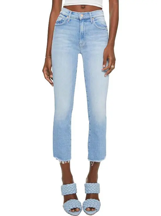 MOTHER The Insider High Waist Frayed Hem Crop Jeans - Limited Edition