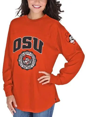 PRESSBOX Oklahoma State Cowboys Edith Long Sleeve T-shirt - Orange