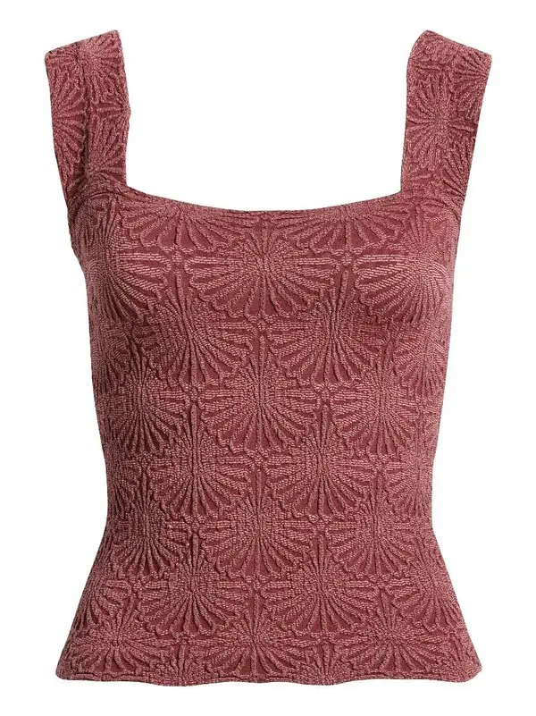 Free People Love Letter Floral Knit Camisole - Pomegranate
