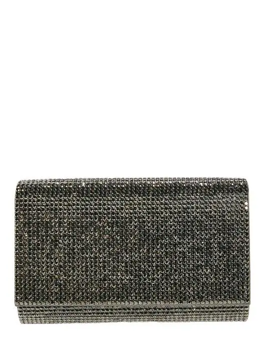 Judith Leiber Fizzy Beaded Clutch - Ebonized Hematite Grey