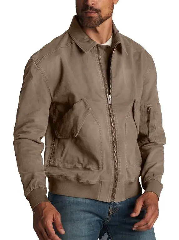 ROAN Dillon Twill Bomber Jacket - Stone
