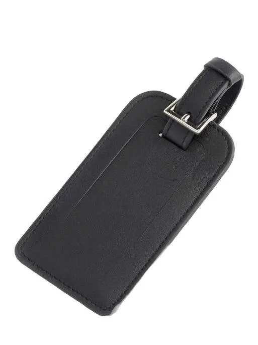 ROYCE NEW YORK Leather Luggage Tag - Black