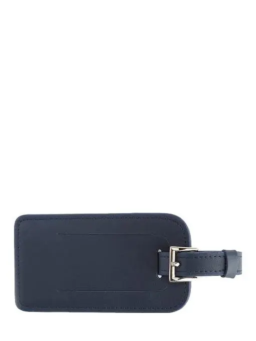ROYCE NEW YORK Leather Luggage Tag - Navy Blue