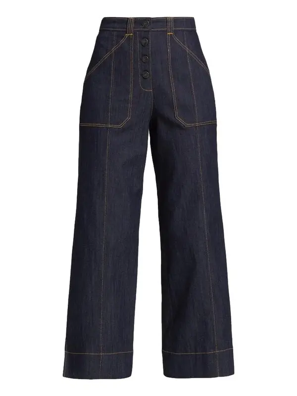 Cinq À Sept Benji Mid-rise Wide-leg Jeans - Indigo