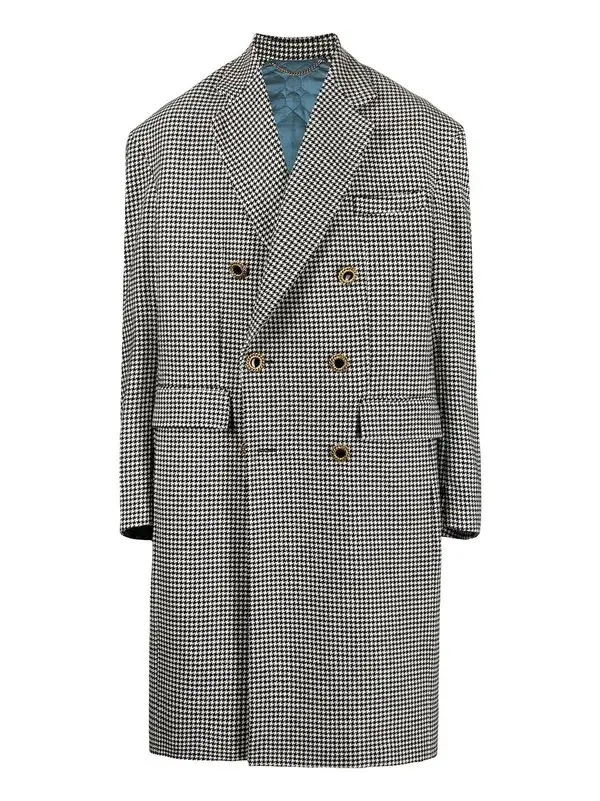 COOL T.M Houndstooth-print Wool Coat - Black