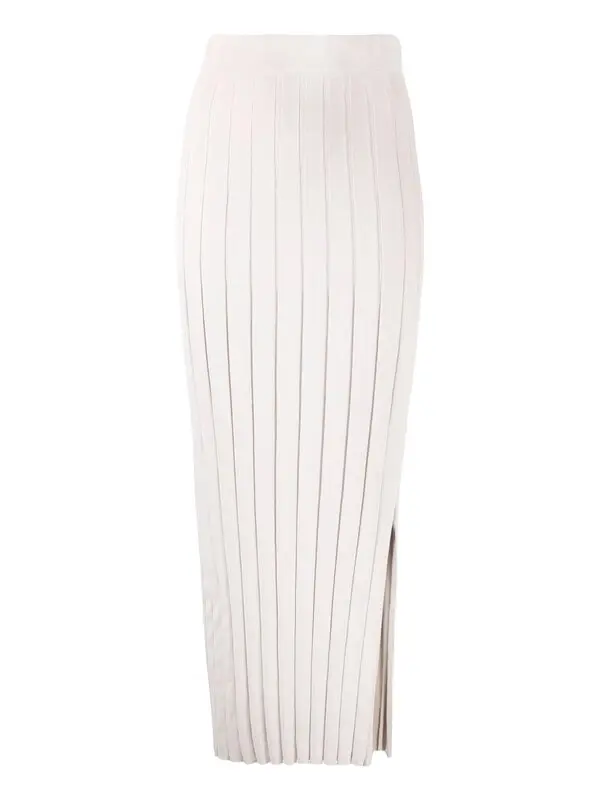 Fabiana Filippi Ribbed Knitted Maxi Skirt - Neutrals