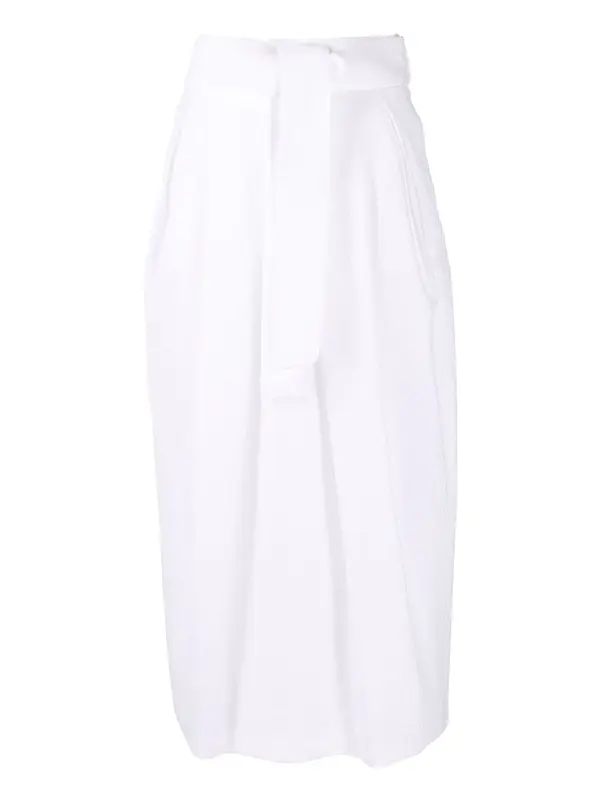 Fabiana Filippi Belted High-waisted Skirt - White