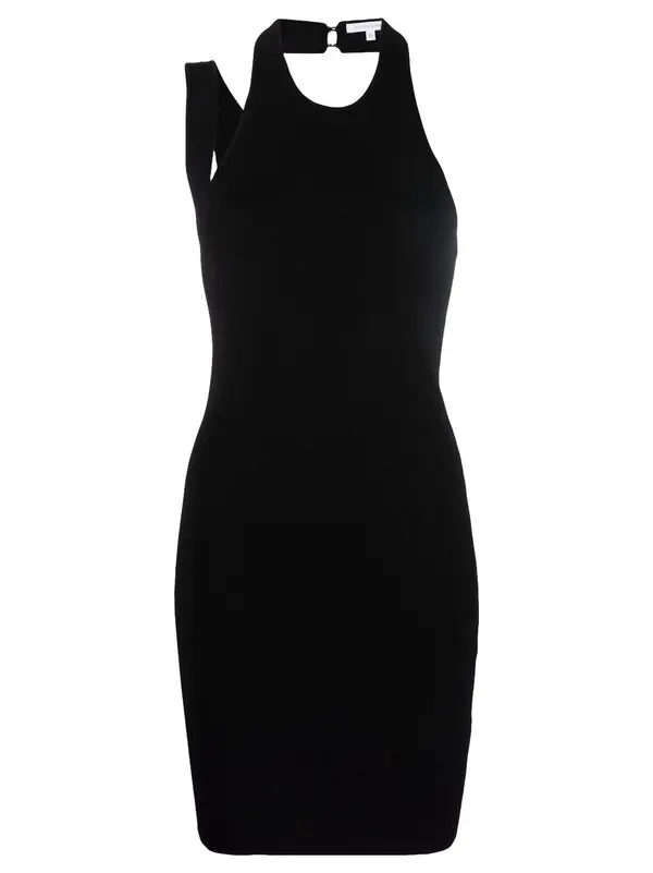 Patrizia Pepe One-shoulder Halterneck Mini Dress - Black