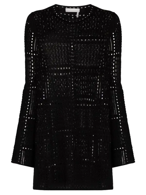 Chloé Panelled Knitted Dress - Black