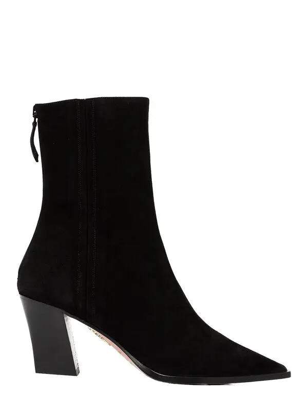 AQUAZZURA Suede Ankle Boots - Black