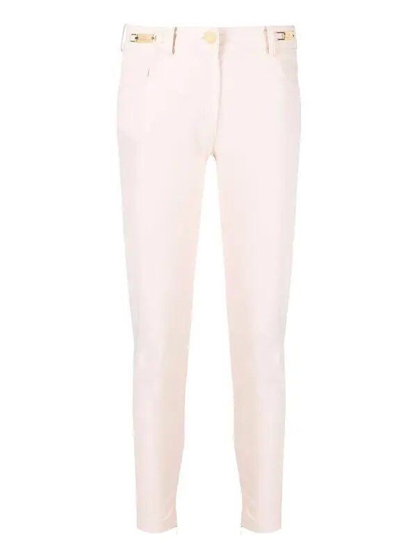 Elisabetta Franchi Logo-plaque Detail Trousers - Neutrals