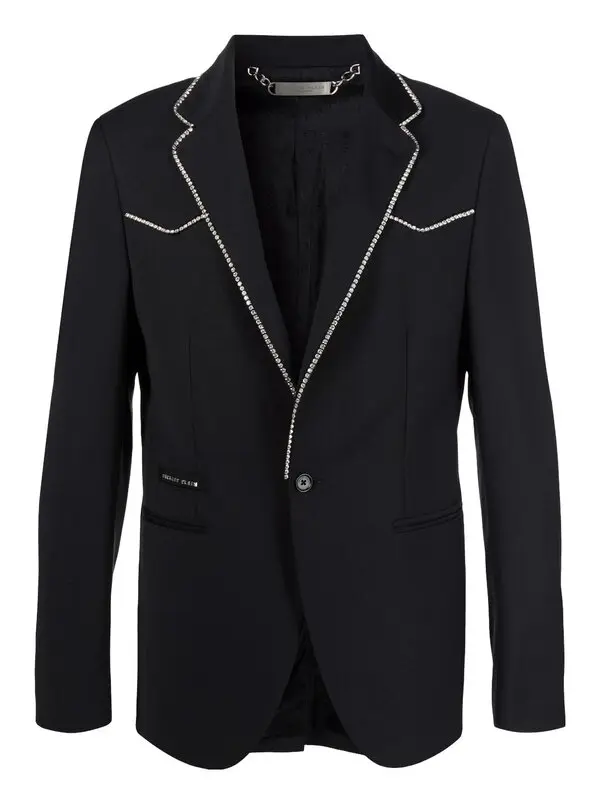 Philipp Plein Strass Embellished Blazer - Black