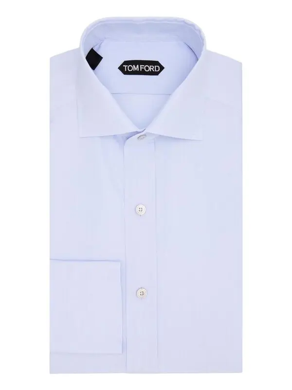 TOM FORD Solid Cotton Dress Shirt - Lavender