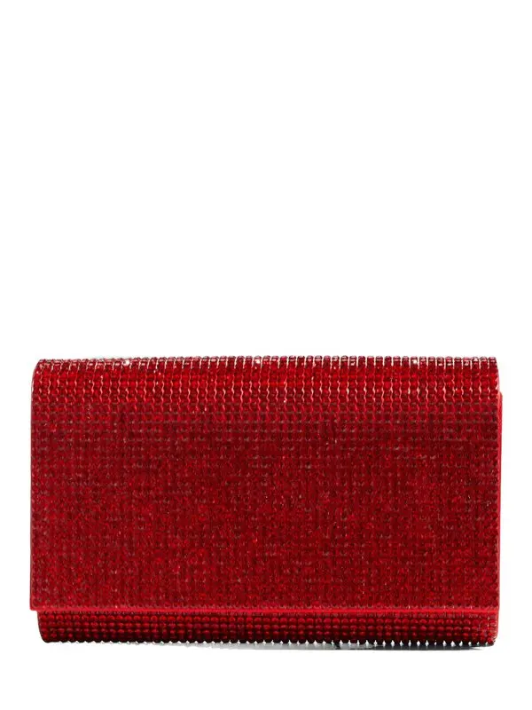 Judith Leiber Fizzy Crystal Flap Clutch - Silver/red