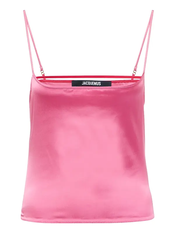 Jacquemus Le Haut Tangelo Satin Tank Top - Pink
