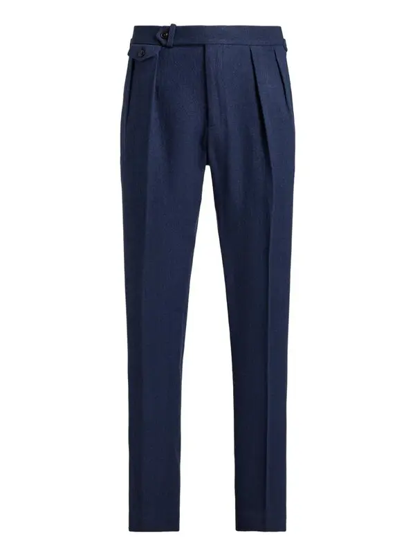 Ralph Lauren Pleated Linen Suit Trousers - Navy