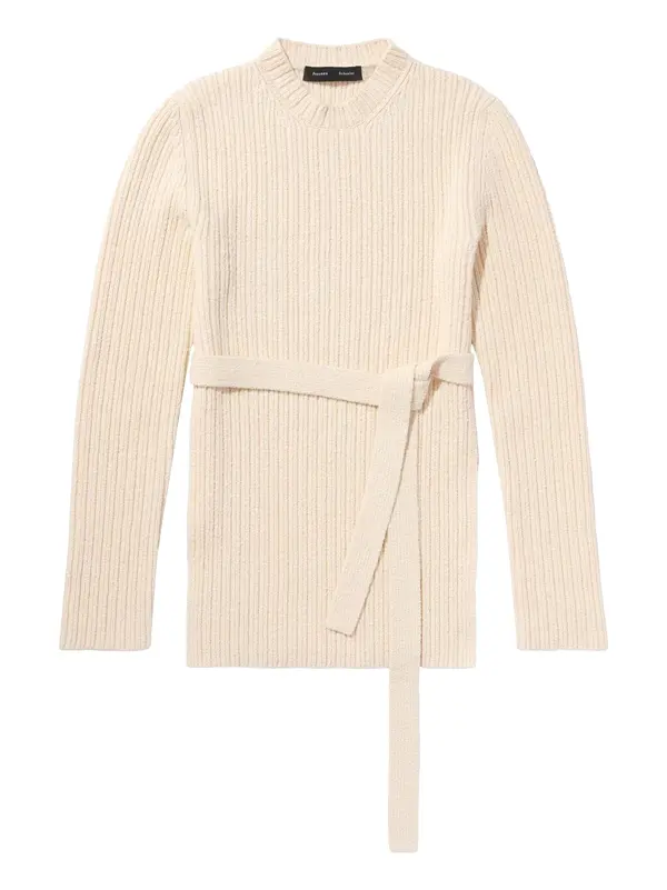 Proenza Schouler Belted Bouclé Jumper - Neutrals
