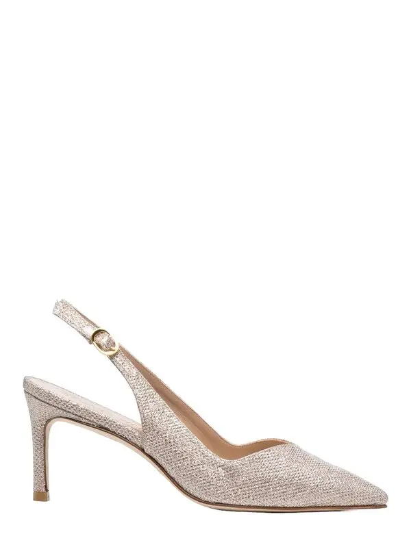 STUART WEITZMAN Edith Glitter Pointed-toe Pumps - Neutrals