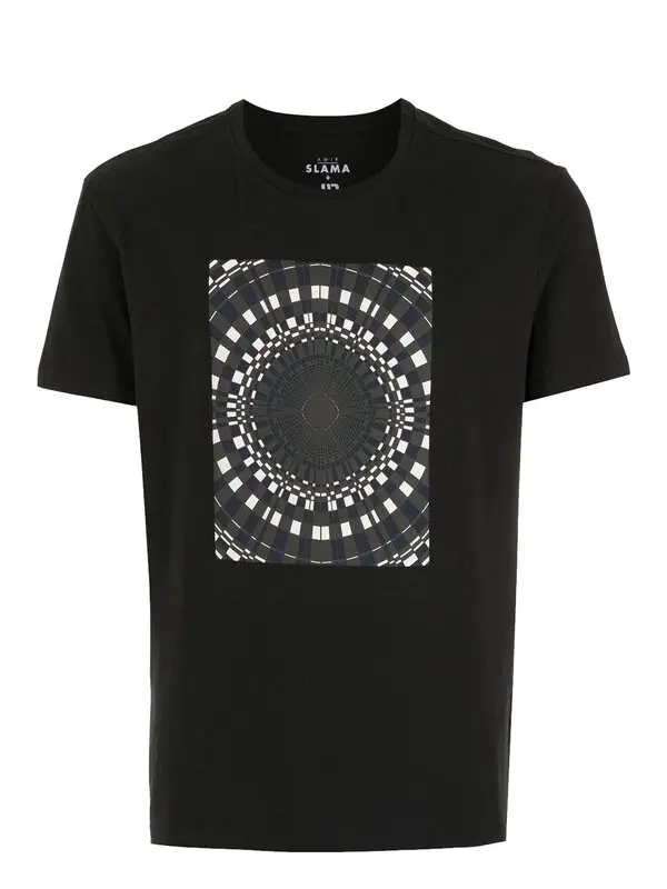 AMIR SLAMA Graphic-print Cotton T-shirt - Black