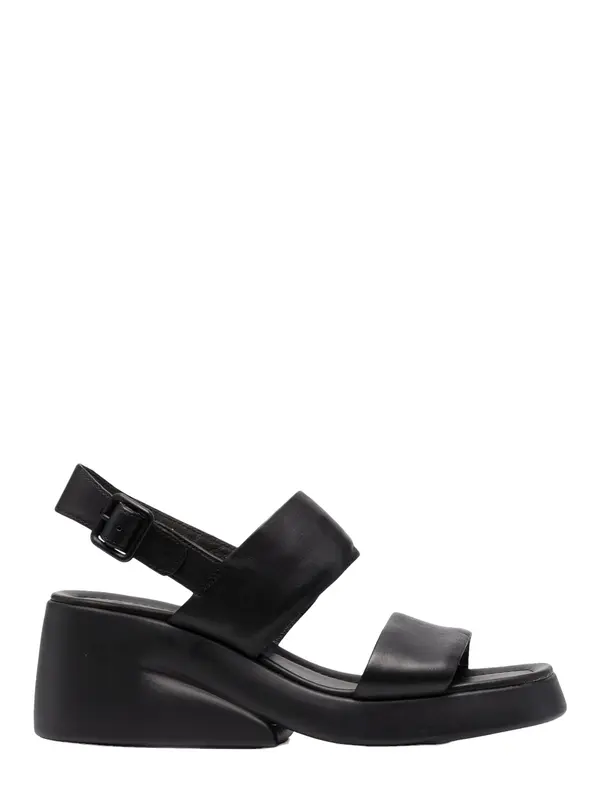 Camper Double-strap Leather Sandals - Black