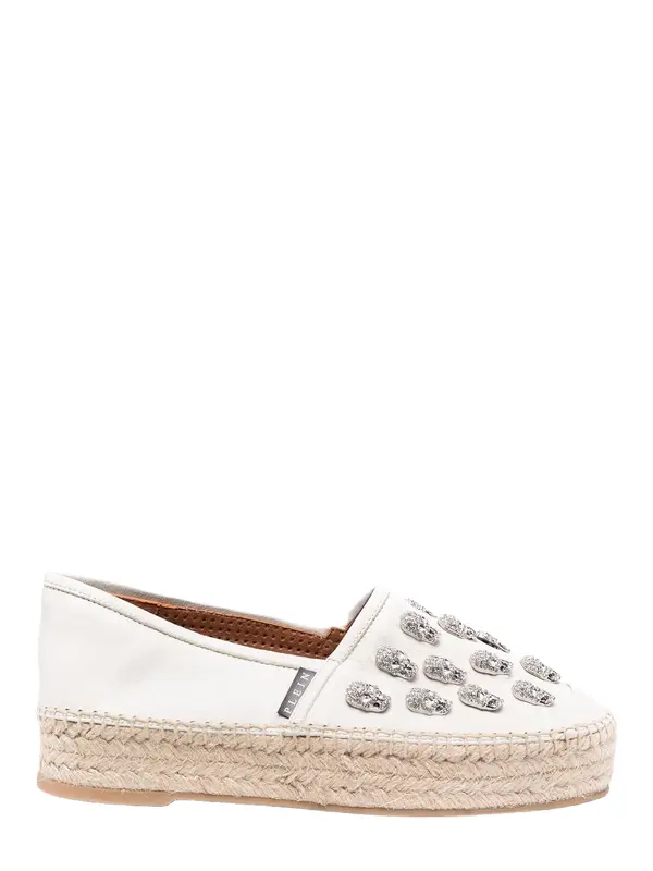 Philipp Plein Crystal-embellished Espadrilles - White