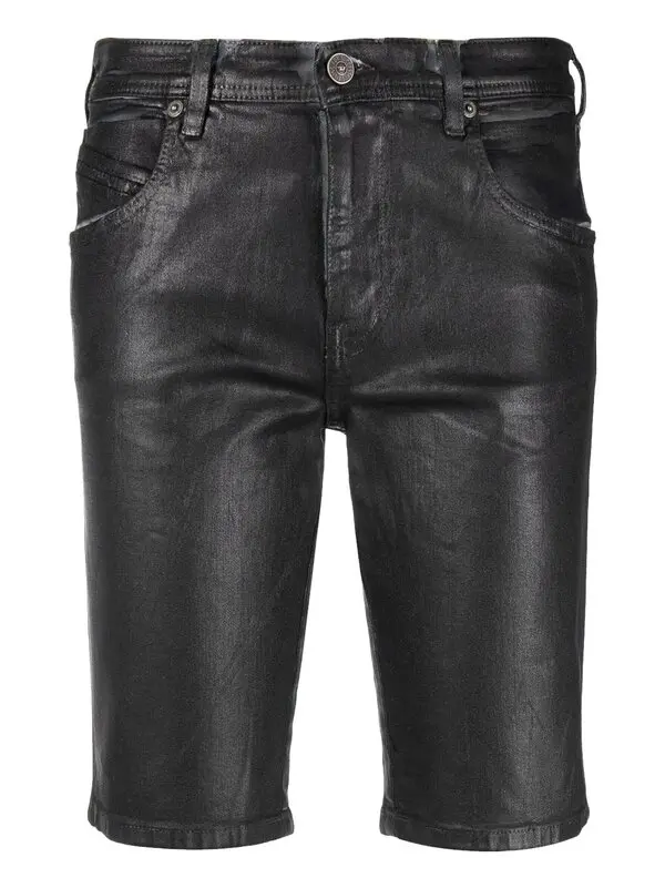 DIESEL® Wax-coated Five-pocket Shorts - Black