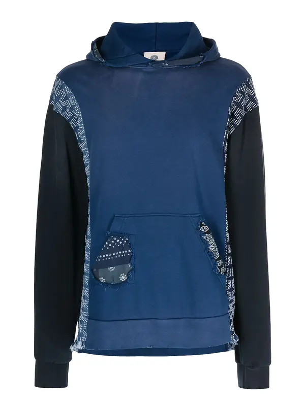 Alchemist Patchwork Detail Hoodie - Blue