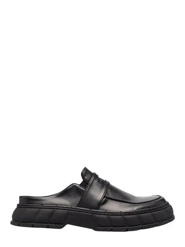 VIRON Backless Chunky-sole Loafers - Black