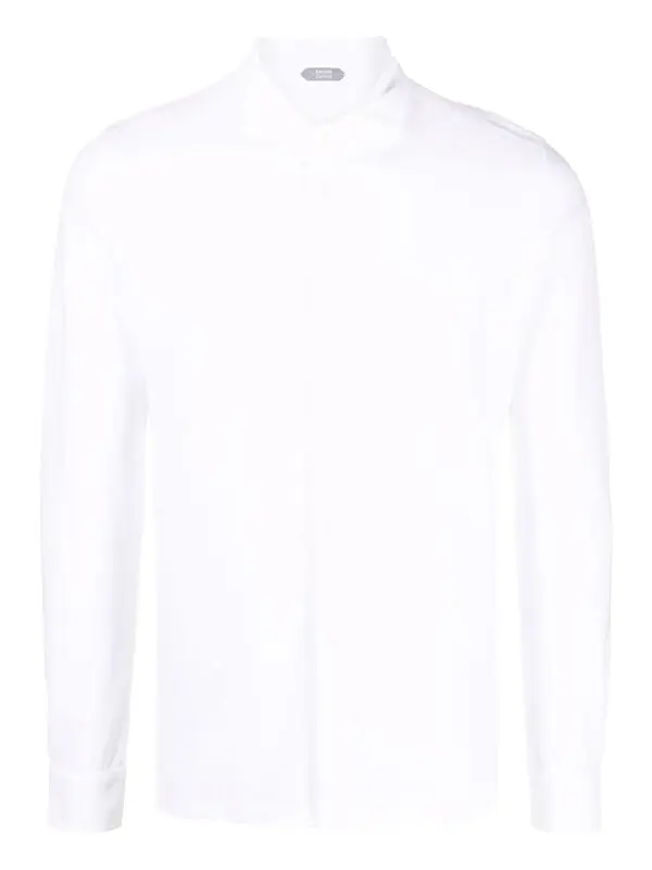 ZANONE Long-sleeved Cotton Shirt - White