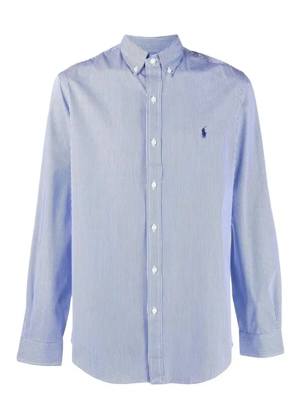 Polo Ralph Lauren Logo Striped Shirt - Blue