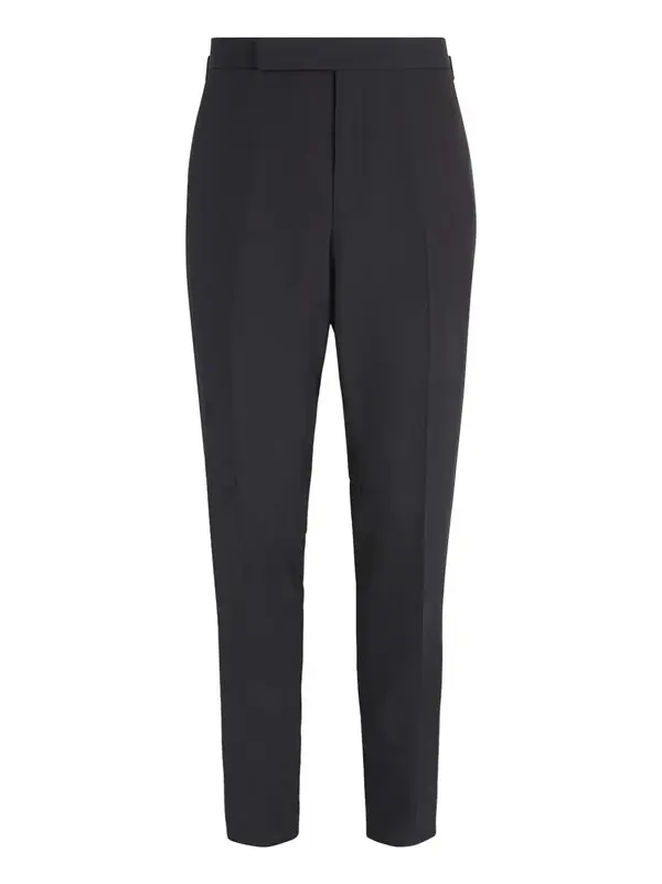 Ralph Lauren Purple Label Wool Gregory Tuxedo Trousers - Black