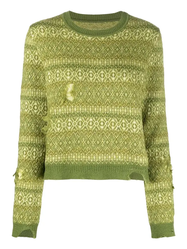 MAISON MARGIELA Fair Isle Jumper - Green