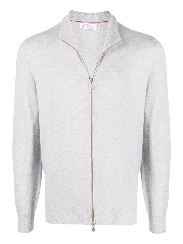 Brunello Cucinelli Zip-up Cashmere Jumper - Grey