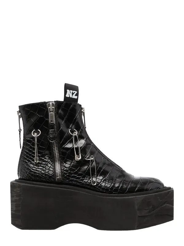Natasha Zinko Ring Flatform Boots - Black