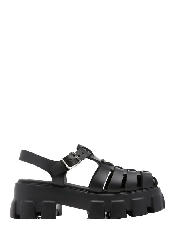 Prada Monolith Rubber Fisherman Sandals - Black