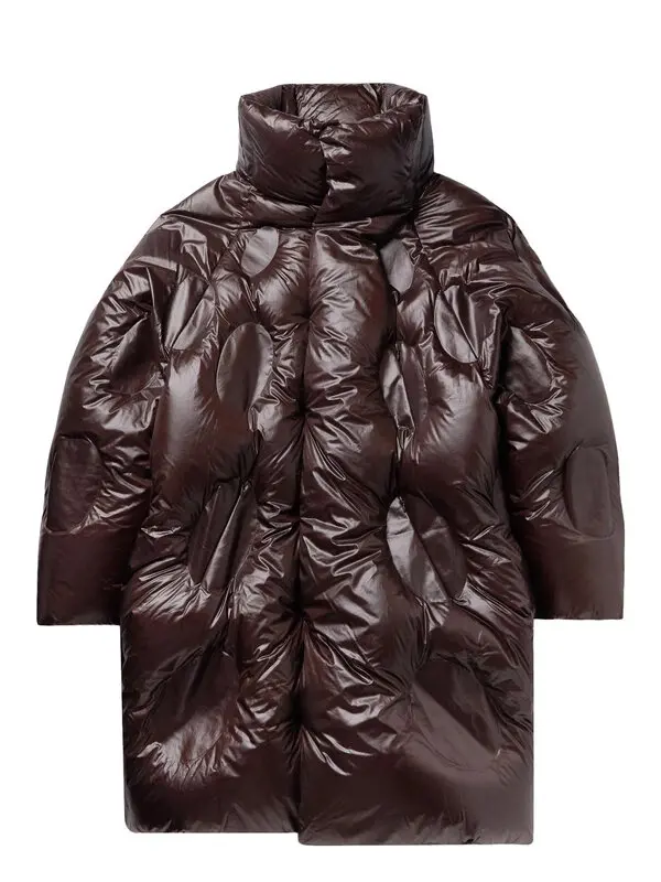Moncler Dingyun Zhang Iaphia Oversized Quilted Glossed-shell Hooded Down Coat - Brown