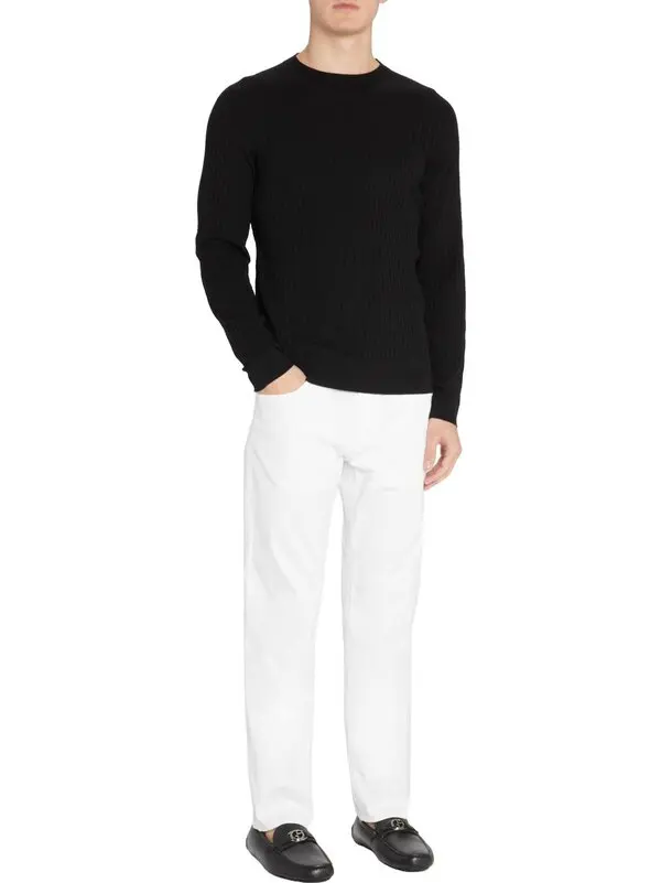 Giorgio Armani Five-pocket Solid Cotton-stretch Pants - Solid Whit