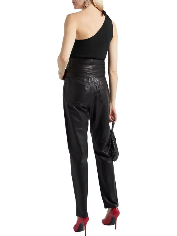 THE RANGE One-shoulder Knotted Cotton-jersey Top - Black
