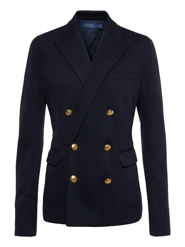 Polo Ralph Lauren Knit Double-breasted Blazer - Blue
