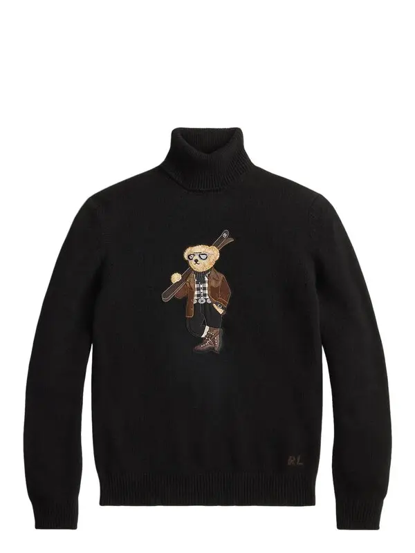Ralph Lauren Polo Bear Cashmere Turtleneck Sweater - Classic Black
