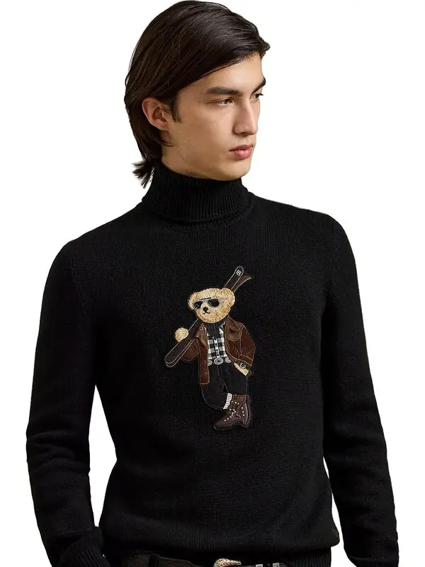 Ralph Lauren Polo Bear Cashmere Turtleneck Sweater - Classic Black