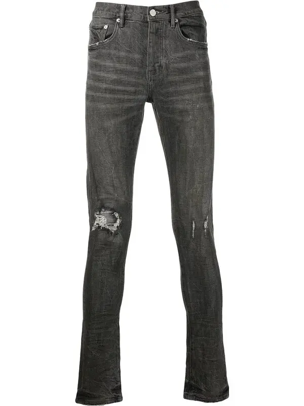 PURPLE BRAND Ripped Skinny Jeans - Grey