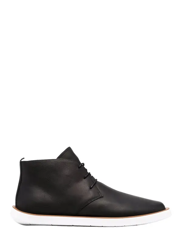Camper Wagon Lace-up Ankle Boots - Black