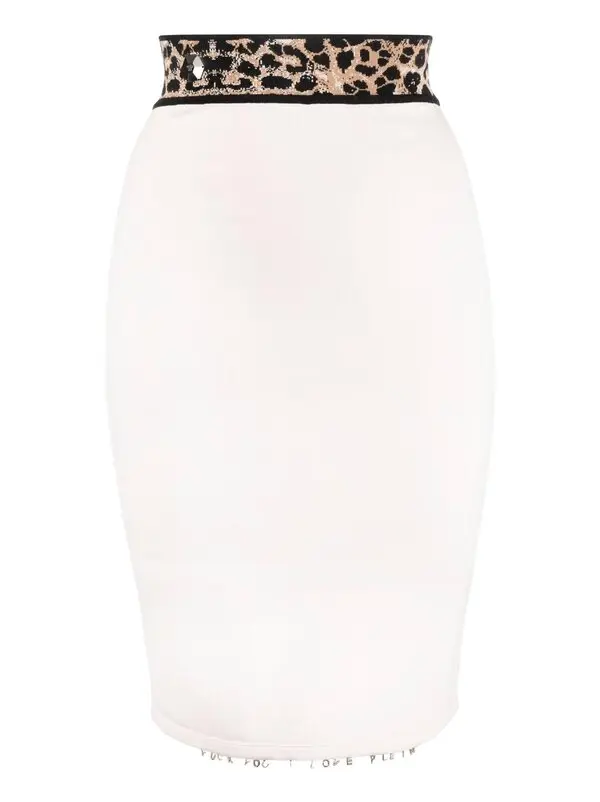 Philipp Plein Leopard Print Waistband Skirt - Neutrals