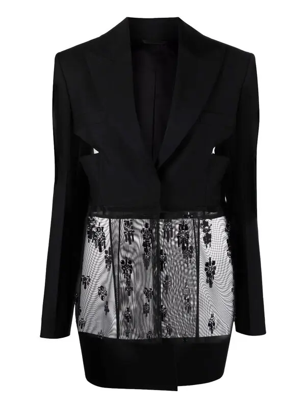 Givenchy Embellished-hem Tailored Blazer - Black