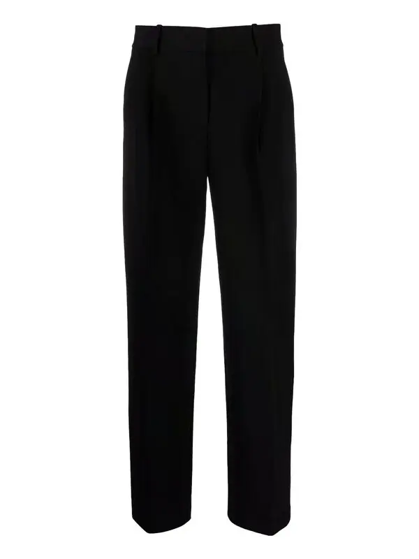 Theory Straight-leg High-waisted Trousers - Black