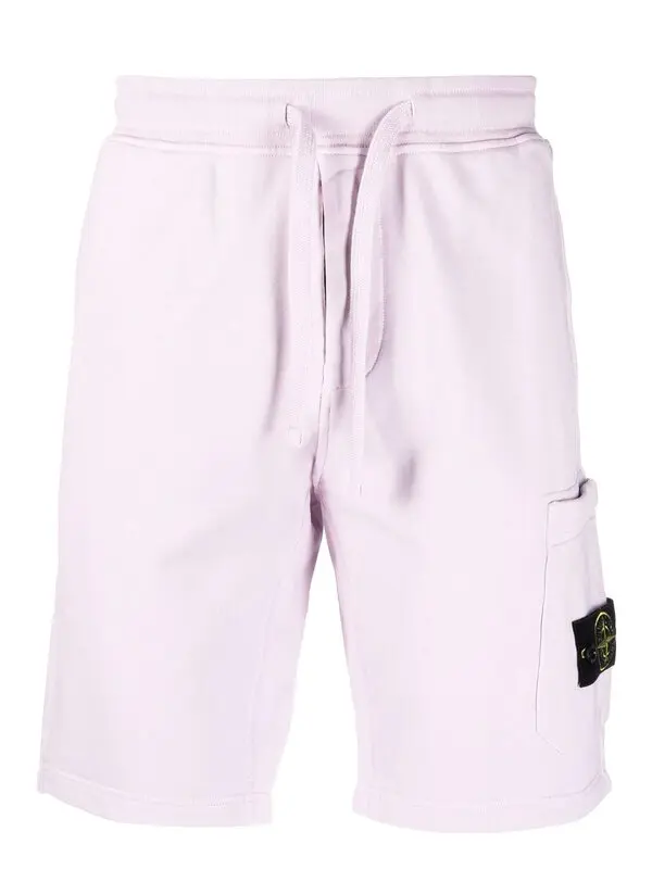 Stone Island Logo-patch Track Shorts - Pink