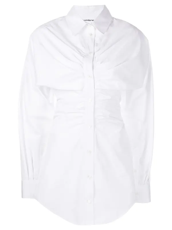 Alexander Wang Ruched Shirtdress - White