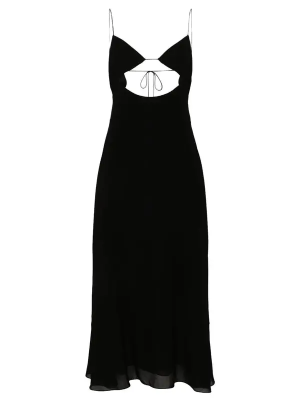 Saint Laurent Cut-out Midi Dress - Black